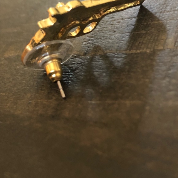 Jewelry | Gold Tone Crystal Automatic Gun Stud Earrings | Poshmark